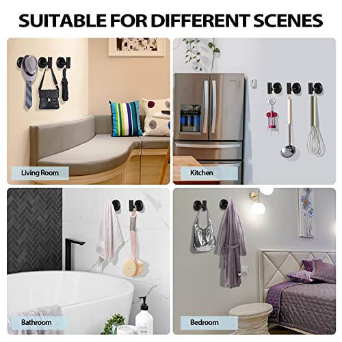 Kruodop Towel Hooks for Bathroom,2 Packs Wall Mount Towel Holder,Black Matte Wall Robe Hook,Stainless Steel Heavy Duty Door Hanger Towel Hook for Kitchen, Bedroom,Hotel,Pool,Coats and Keys