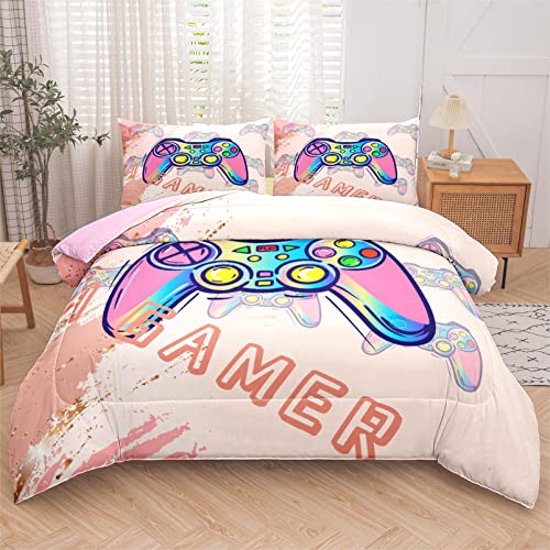 Tailor Shop Gamer Twin Bedding Sets for Boys,Gaming Bed Set Gaming Comforter for Kids Girls Teen, Gaming Bedding Set All Season with 1 Comforter and 1 Matching Pillowcase……