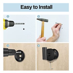 Kruodop Towel Hooks for Bathroom,2 Packs Wall Mount Towel Holder,Black Matte Wall Robe Hook,Stainless Steel Heavy Duty Door Hanger Towel Hook for Kitchen, Bedroom,Hotel,Pool,Coats and Keys