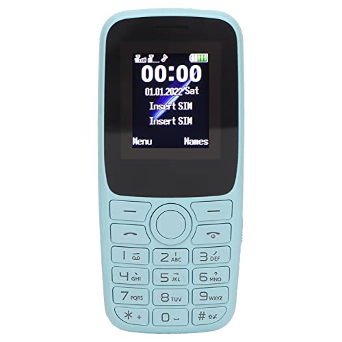 AMONIDA Senior Cell Phone, Multifunction Unlocked Cellphone 1400mAh 2.4in Screen for Travel (Sky Blue)