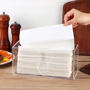 2Pack Acrylic Countertop Paper Towel Dispenser, Folded Paper Towel Dispenser Clear Trifold Napkin Holder, Suitable for Z-fold, C-fold or MultiFold Trifold Paper Towels for Bathroom Toilet and Kitchen