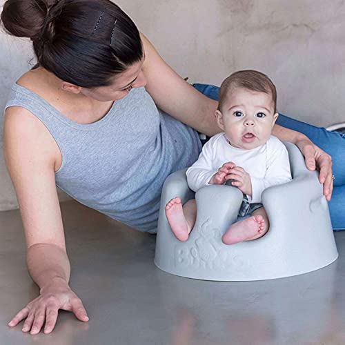 Bumbo Baby Infant Soft Foam Comfortable Floor Booster Seat Supportive Chair with 3 Point Adjustable Safety Buckle Strap Harness, Gray (2 Pack)