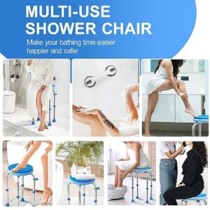 UGarden Heavy Duty Stainless Steel Shower Chair Bath Seat, 350lbs Adjustable Bath Chair, Shower Stools for Seniors, Handicap Bathroom Stool, Round Bathtud Seat for Seniors, Disabled, Handicap, Injured