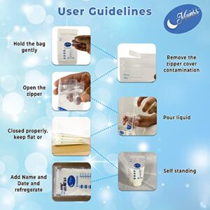 Munss Breast Milk Storage Bags Bag for Nursing Moms Leak Proof 120 Count 7oz Capacity Non Reusable|BPA Free| Suitable for Freezing. Blue