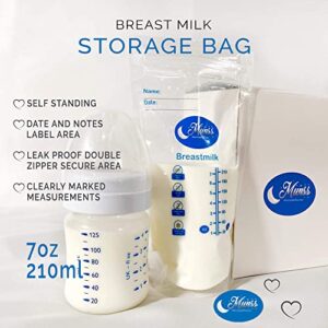 Munss Breast Milk Storage Bags Bag for Nursing Moms Leak Proof 120 Count 7oz Capacity Non Reusable|BPA Free| Suitable for Freezing. Blue