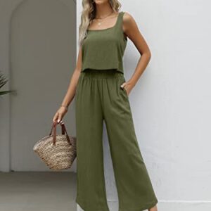 AUTOMET Summer Vacation Outfits 2 Two Piece Matching Sets for Women 2023 Casual Comfy Spring Fashion Clothes Linen Dressy Jumpsuits