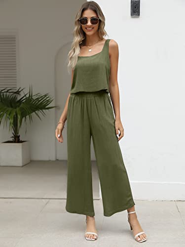 AUTOMET Summer Vacation Outfits 2 Two Piece Matching Sets for Women 2023 Casual Comfy Spring Fashion Clothes Linen Dressy Jumpsuits