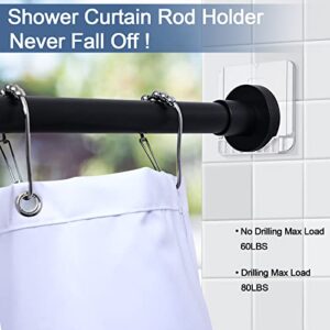 BRIOFOX Shower Curtain Rod Holder【Upgrade Design】3M Adhesive Heat Resistant Waterproof Max Load 60 lbs Shower Rod Retainer for Wall, 2 Pack(Rod Not Included) (Transparent)