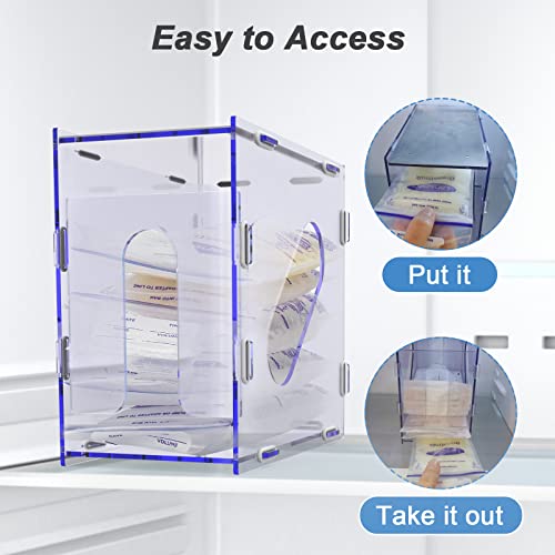 Breast Milk Storage Tower for Breast Milk Storage Bags, Clear Breast Milk Freezer Storage Organizer for Storing Milk, Reusable Breastmilk Storage Containers Freezer - Easy Access