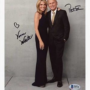 Wheel of Fortune by Pat Sajak and Vanna White 8x10 Photo Signed Autographed Authentic BAS BECKETT COA