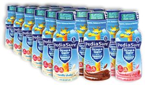 niro pediasure grow and gain with immune support shake | complete balanced nutrition | pediasure strawberry, pediasure vanilla, and pediasure chocolate flavors | 18 pack assortment