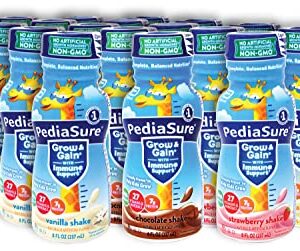 PediaSure Immune Support Shake 20 Pack | 5 Bottle Of Each Flavor Strawberry, Banana, Vanilla, and Chocolate Flavors| Protein Shake For Kids | 20 Pack | Niro Assortment