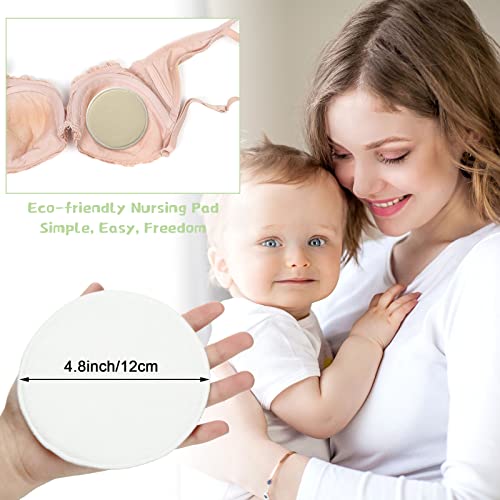 Lounsweer 30 Pcs Reusable Breast Pads Floral Bamboo Nursing Pads Nipple Pads for Breastfeeding Washable Nipple Cover Breastfeeding Essentials with Wet Bag and Laundry Bag for Mom Women Gift, 6 Styles