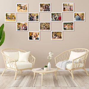 Lyeasw 8x10 Picture Frames White 12 Pack, Multi 8 by 10 Photo Frame for Wall Mount or Tabletop Display