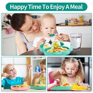 Deejoy Baby Feeding Set, Toddler eating Utensil set with Spoon Fork and Removable Straw for Self Feeding, Baby Led Weaning Utensils Microwave & Dishwasher Safe - Green