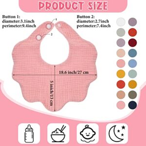 Xtinmee 18 Pcs Muslin Baby Bibs Bulk Baby Bandana Drool Teething Bibs Lap Shoulder Burp Bibs Absorbent Soft Cotton Unisex for Boys Girls Toddler Infant, Solid Colors (Lovely Style)