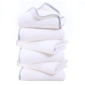 Cosy Family Ultra Soft Microfiber Absorbent Hand Towel Set of 6 - Silk Hemming Towels for Bathroom Clearance - Quick Drying - Perfect for Bath, Fitness, Gym, Shower, Hotel, and Spa - 16x28 Inch, White