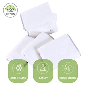 Cosy Family Ultra Soft Microfiber Absorbent Hand Towel Set of 6 - Silk Hemming Towels for Bathroom Clearance - Quick Drying - Perfect for Bath, Fitness, Gym, Shower, Hotel, and Spa - 16x28 Inch, White