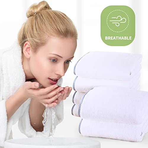 Cosy Family Ultra Soft Microfiber Absorbent Hand Towel Set of 6 - Silk Hemming Towels for Bathroom Clearance - Quick Drying - Perfect for Bath, Fitness, Gym, Shower, Hotel, and Spa - 16x28 Inch, White