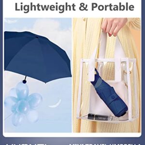 UVANTI Umbrella Small Mini Umbrella with Case - 6 Ribs Light Folding Compact Travel Umbrella Lightweight Portable Parasol for Backpack Purse - Sun & Rain Pocket UV Umbrellas for Kids Girls Boys Women