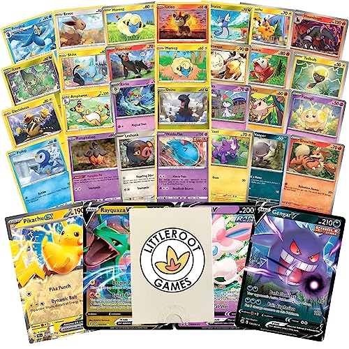 Littleroot Games Ultra Rare Card Collection - 50 Total Cards! 5 Holo Cards, 3 Rare Cards, and 1 Ultra Rare Card!