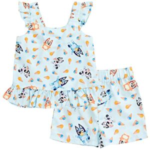 bluey bingo little girls tank top and shorts 6