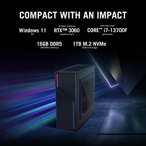 ASUS 2023 ROG G22CH DS564 Gaming Desktop PC, Small Form Factor, Intel Core  i5-13400F, NVIDIA GeForce RTX 3060, 512 GB SSD Gen 4, 16GB DDR5 RAM, Windows 11, G22CH-DS564