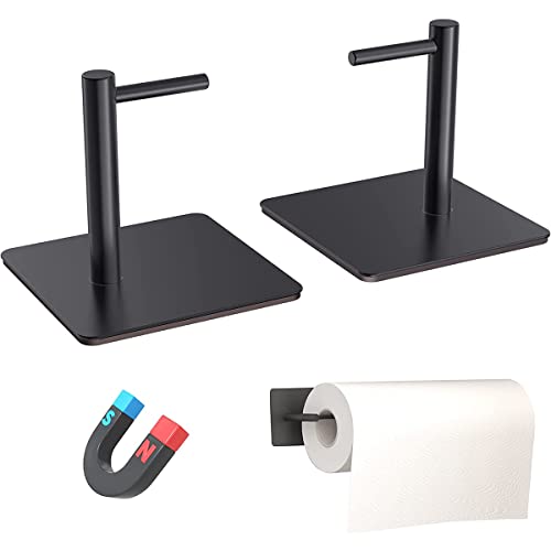 Magnetic Paper Towel Holder, Thipoten Strong Magnetic Hooks/Rack for Kitchen, Work Benches, Storage Closets, Grill, Garage (Black)