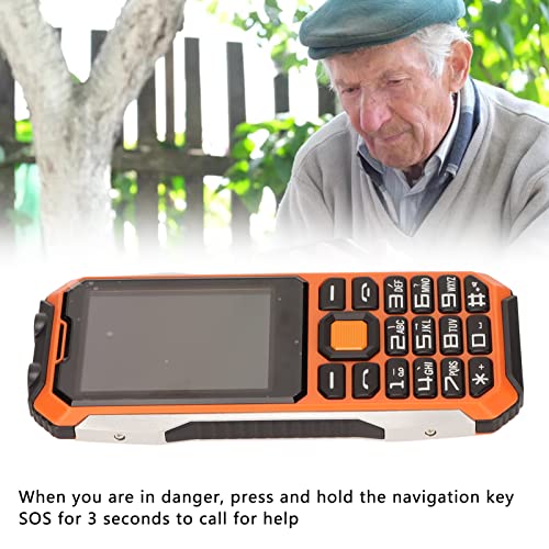 Unlocked Senior Cell Phone,Dual SIM Big Button 2G Seniors Cellphone,SOS Key,6800mAh Long Battery Life Seniors Unlocked Cell Phone for Seniors (Orange)