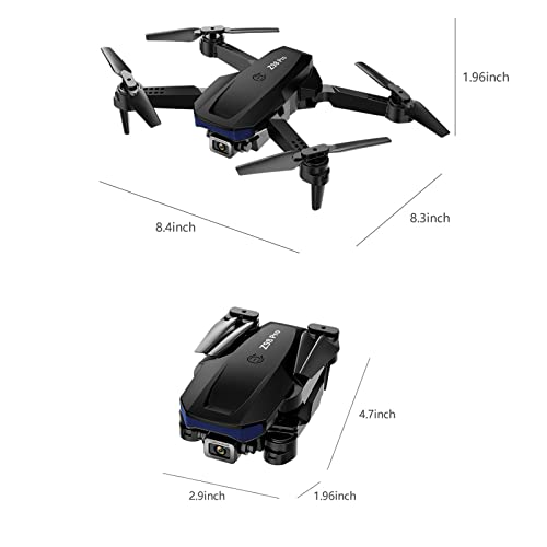 Drones with Camera, Drones for Kids 8-12 with Camera, 1080P HD, 3-level Flight Speed, Headless Mode, 4 Channel, Rc Plane, Remote Control Helicopter, Mini Toys, Cool Things, Gifts for Men (Black)