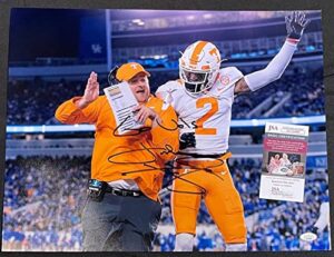 josh heupel signed tennessee vols 16x20 photo jsa celebration shot - autographed college photos