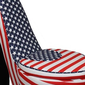 HomeRoots Red White and Blue Patriotic Print 3 High Heel Shoe Storage Chair