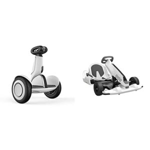 segway ninebot s-plus smart self-balancing electric scooter, remote control and auto-following mode, white & segway ninebot electric gokart, 13.7 miles and 10mph, w. capacity 220lbs