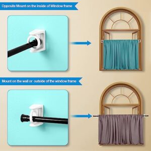 Funnacle Adhesive Shower Rod Holder 360° Swivel Ring Curtain Rod Bracket No Drilling for Bathroom Kitchen Bathroom| Rod End Diameter up to 1 inch (2PCS White)