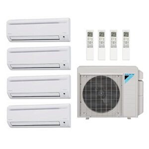 daikin 47,000 btu 20.2 seer 4-zone mini split heat pump system - 7k-7k-15k-18k