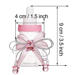 Bodosac 24Pcs Baby Shower Feeding Bottle Baby Shower Favours Sweets Candy Box for Baby Shower Decoration (Pink)