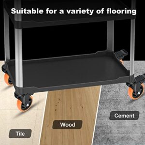 4 Inch Caster Wheels 2200Lbs, Threaded Stem Casters Set of 4 Heavy Duty, 1/2"-13 x 1" (Screw Diameter 1/2", Stem Length 1"), Safety Dual Locking Industrial Castors, Wheels for Cart, Furniture