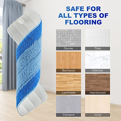 7 Pack Microfiber Cleaning Pads Compatible with Bona Mop, 18 Inch Mop Pads for Hardwood Floor Cleaner (7 Pack)