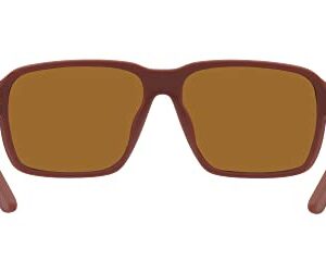 A|X ARMANI EXCHANGE Men's AX4131SU Universal Fit Square Sunglasses, Matte Red/Brown Polarized, 64 mm