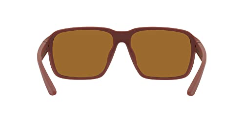 A|X ARMANI EXCHANGE Men's AX4131SU Universal Fit Square Sunglasses, Matte Red/Brown Polarized, 64 mm