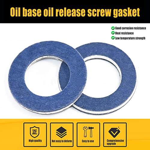 Jawmoy Pack-24 Oil Drain Plug Gaskets, 0.47" OEM 9043012031 Aluminum Oil Drain Plug Washers Replacement, Compatible with Most Cars (Blue)