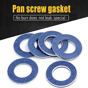 Jawmoy Pack-24 Oil Drain Plug Gaskets, 0.47" OEM 9043012031 Aluminum Oil Drain Plug Washers Replacement, Compatible with Most Cars (Blue)