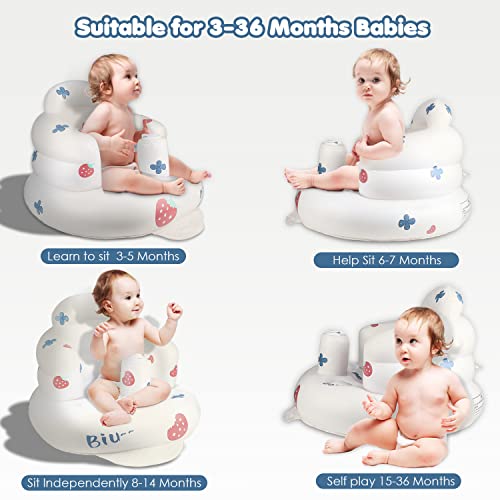 Inflatable Baby Seat Portable Baby Chairs for Babies 6 to 36 Months,Summer Toddler Chair for Sitting Up, for Home Playing Dining Bathing Traveling, Cute and Easy to Clean