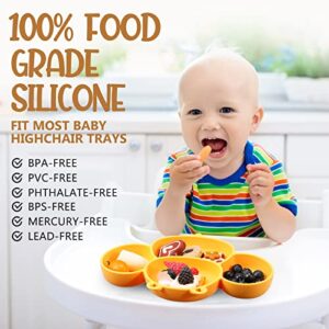 Maxdot 4 Pcs Silicone Baby Plates Toddler Suction Plates Divided Baby Dishes Cute Animal Kids Plates for Toddlers Baby Feeding Eating Supplies, Microwave and Dishwasher Safe, 4 Designs