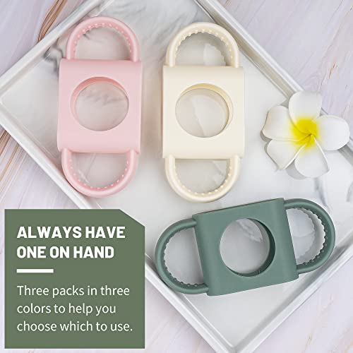 3 Pack Bottle Handles Compatible with Dr Brown Narrow Baby Bottles and Wide-Neck Bottles Non-Slip Easy Grip Handles - BPA-Free Food Grade Silicone Dishwasher Safe - Milk White, Green, Pink