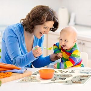 Stylish Disposable Placemats for Babies - 40 Easy to Use Sticky Toddler Placemats Keep Your Dining or Restaurant Table Clean - Entertaining Mats are a Must Have Essential for Eating Out or Travelling