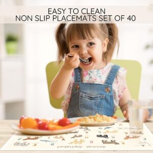 Stylish Disposable Placemats for Babies - 40 Easy to Use Sticky Toddler Placemats Keep Your Dining or Restaurant Table Clean - Entertaining Mats are a Must Have Essential for Eating Out or Travelling