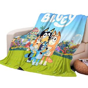 organiset | 50"x 40" | blanket for kids, toddler blankets for boys and girls, kids blankets cartoon, bluey toddler bedding, bluey blanket, boy blankets, throw blanket flannel for bed couch living room