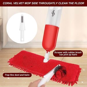 Qaestfy Spray Mop for Floor Cleaning with 2 Washable Double-Sided Microfiber Pads & Scraper 49" Long Handle Flip Cleaner Wet Dust Mop for Hardwood Tile Laminated Floor Cleaning