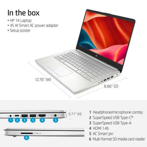 HP 2023 Newest 14 Laptop for Productivity and Entertainment,14" FHD Display, 16GB RAM, 1TB SSD, AMD Ryzen 3 Processor Upto 3.5GHz, Type-C, HDMI, Fast Charge, 10 Hrs Long Battery Life, Windows 11